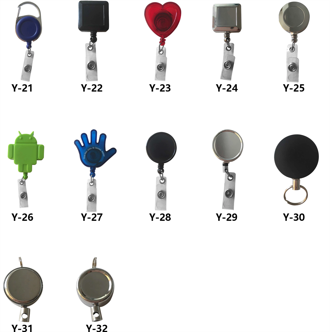 Round Chrome ID Pullers,Badge Reels