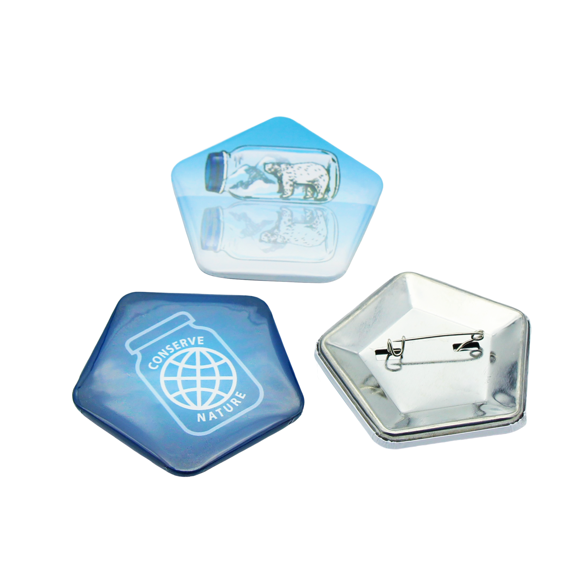 Pentagon Button Badge,Button Badges