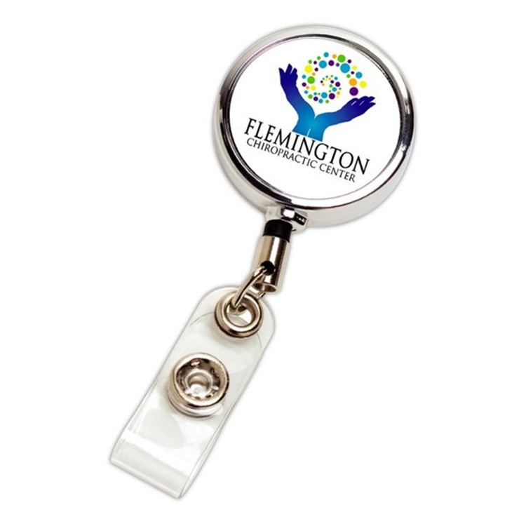 Round Chrome ID Pullers,Badge Reels