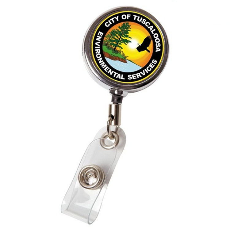Round Chrome ID Pullers,Badge Reels