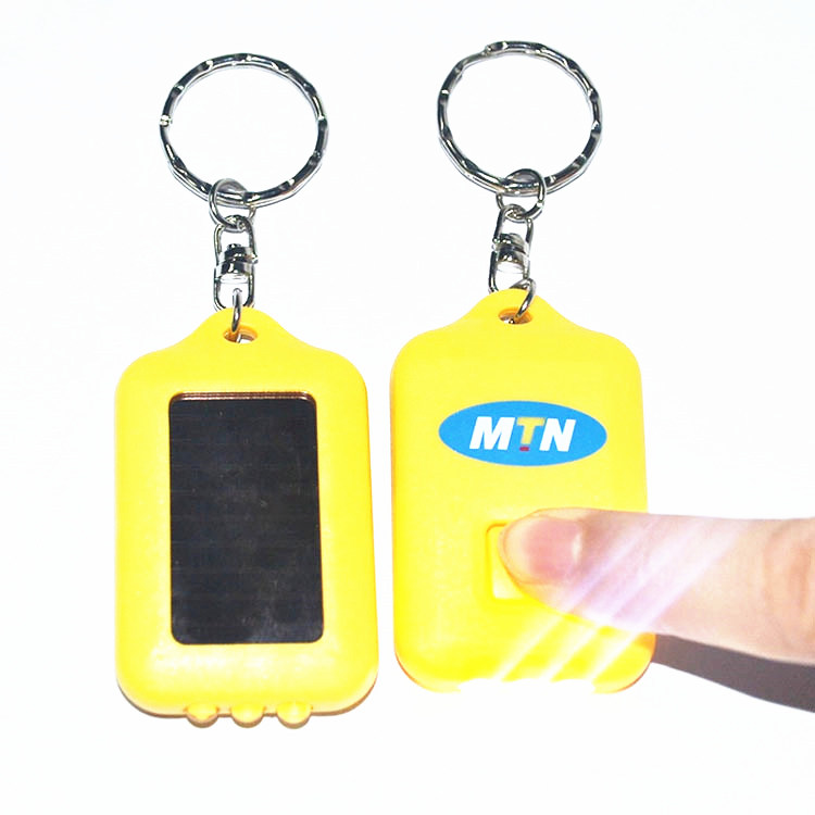 Solar Power Flashlight Key Chain,Plastic Keyrings